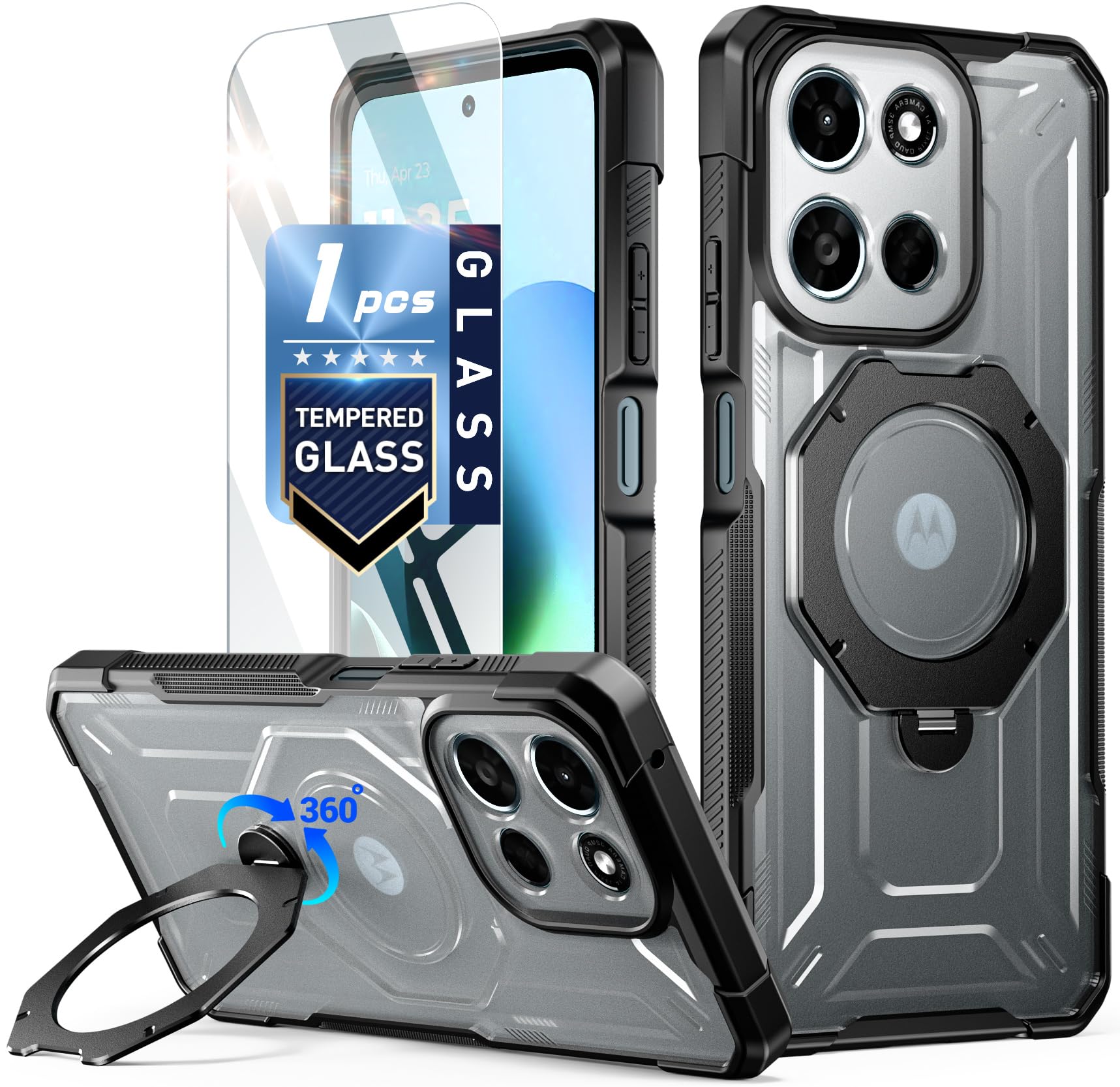 Moto G Play (2026) I Moto G 5G (2025 & 2026) Spartan Case with Ring St ...